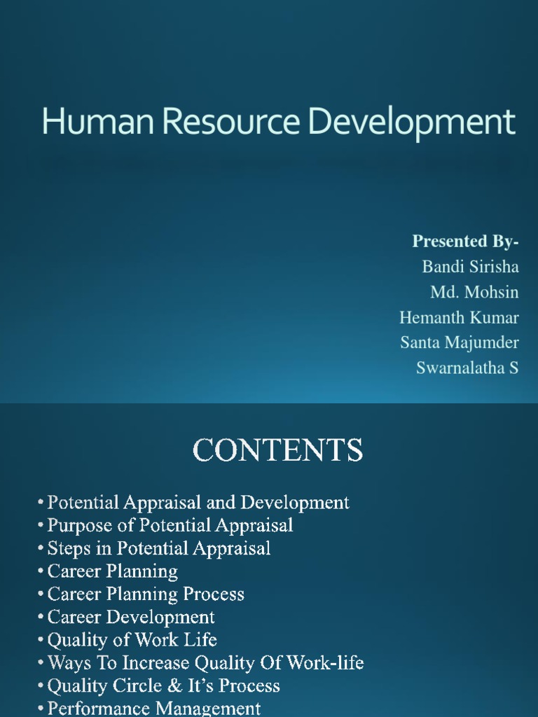 Human Resource Development | PDF | Career & Growth