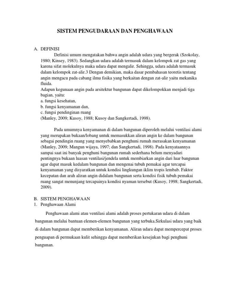 Sistem Pengudaraan Dan Penghawaan Kelompok 1 | PDF