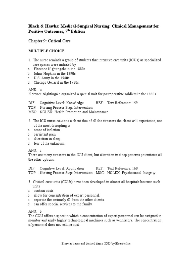 Chapter - 009 Critical Care | PDF | Intensive Care Unit | Intensive ...