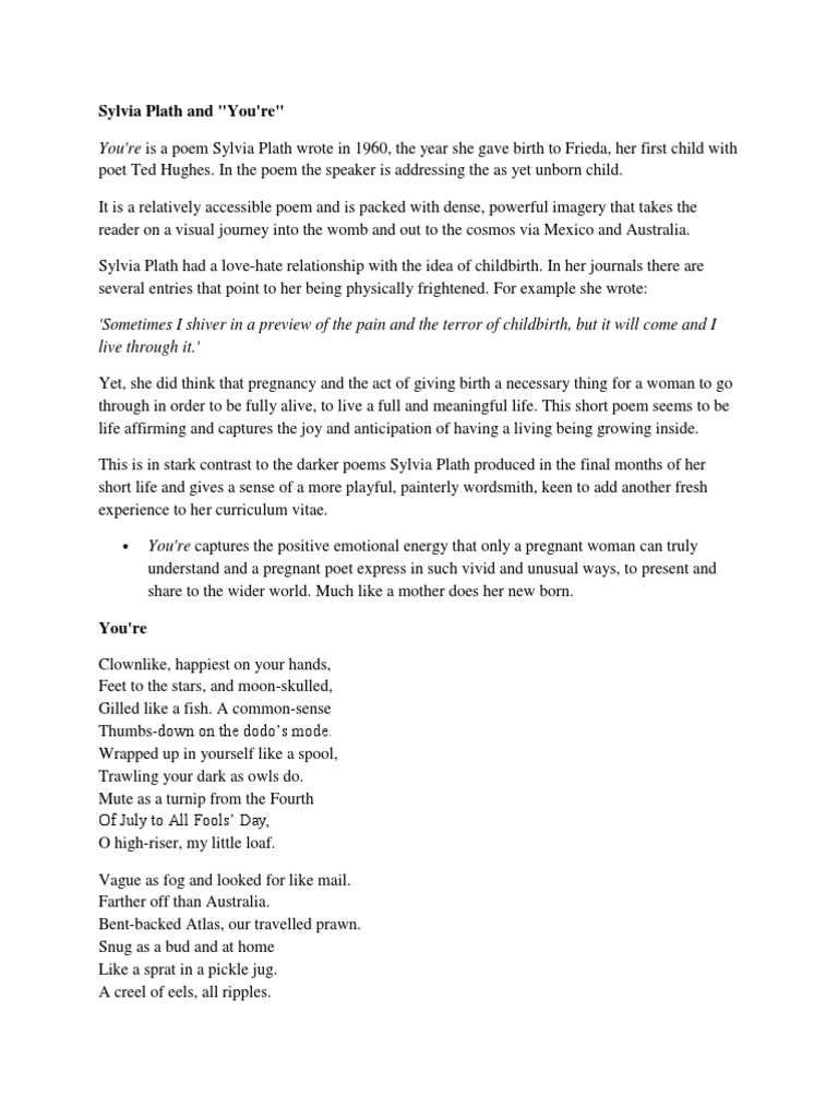 Sylvia Plath and You're | PDF | Metre (Poetry) | Poetics
