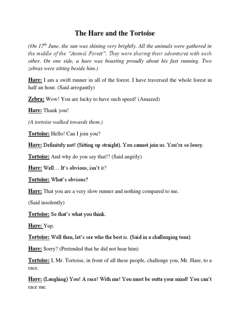 The Hare and The Tortoise | PDF