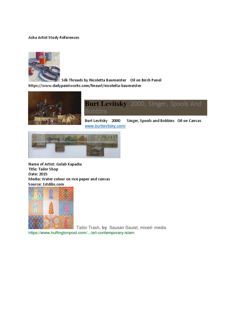Asha Artist Study: Notable Works and Media | PDF | Art | Lifestyle