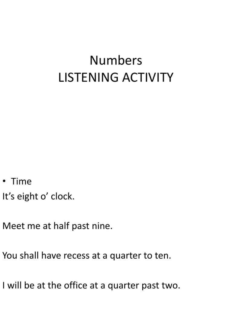 Numbers Intermediate | PDF