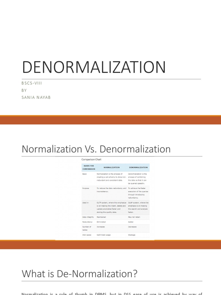 Lecture 2 Denormalization | PDF | Table (Database) | Databases