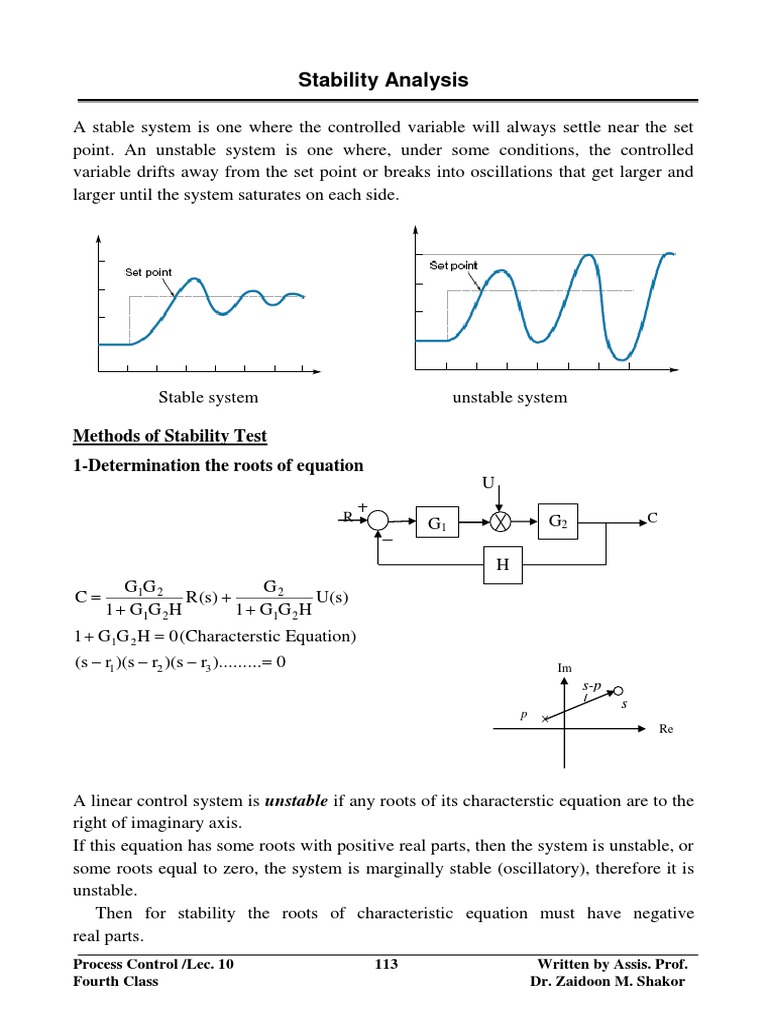 Lect 10 Stability Analysis | PDF | Stability Theory | Mathematical Physics
