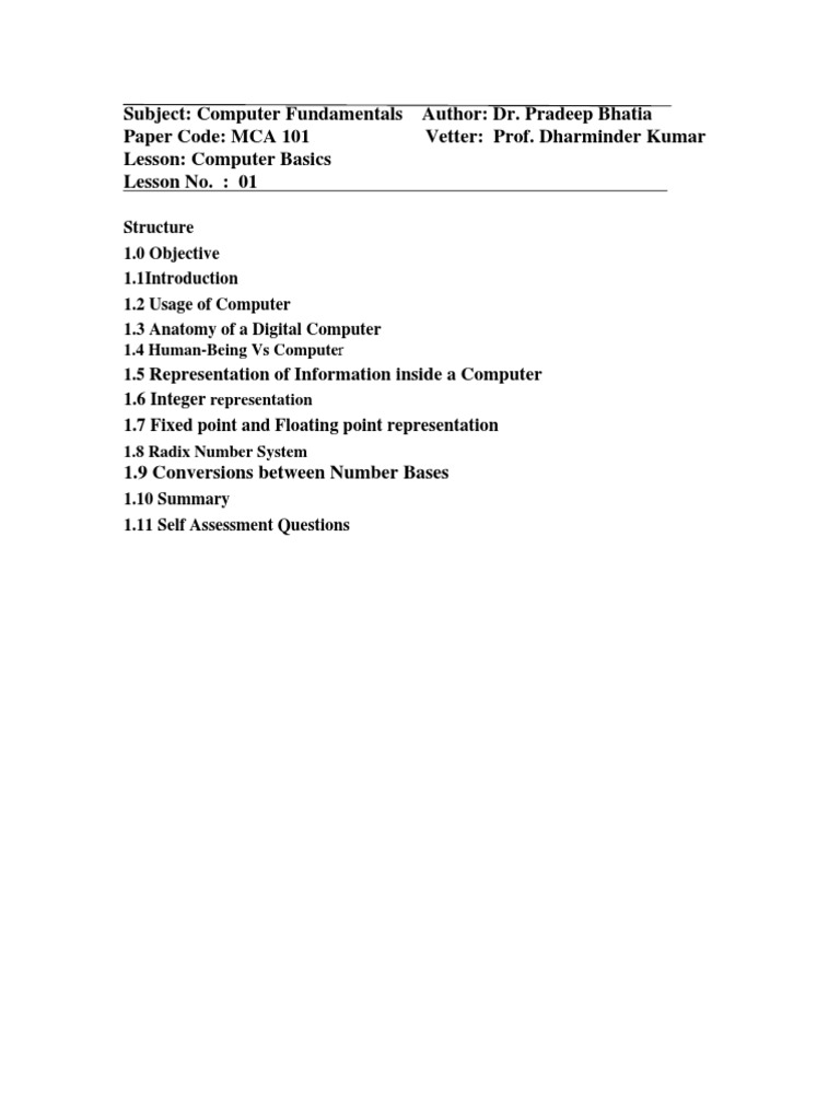 1 Computer Fundamentals Mca-101 PDF | PDF | Random Access Memory ...