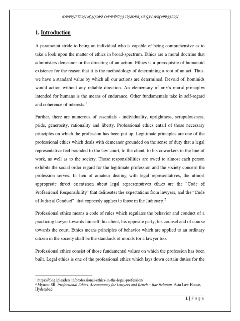 Definition & Scope of Ethics Under Legal Profession | PDF | Morality ...