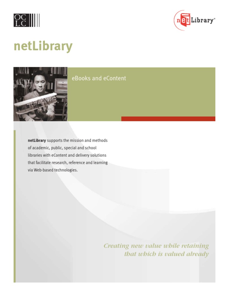 NetLibrary Brochure FINAL | PDF | Libraries | E Books