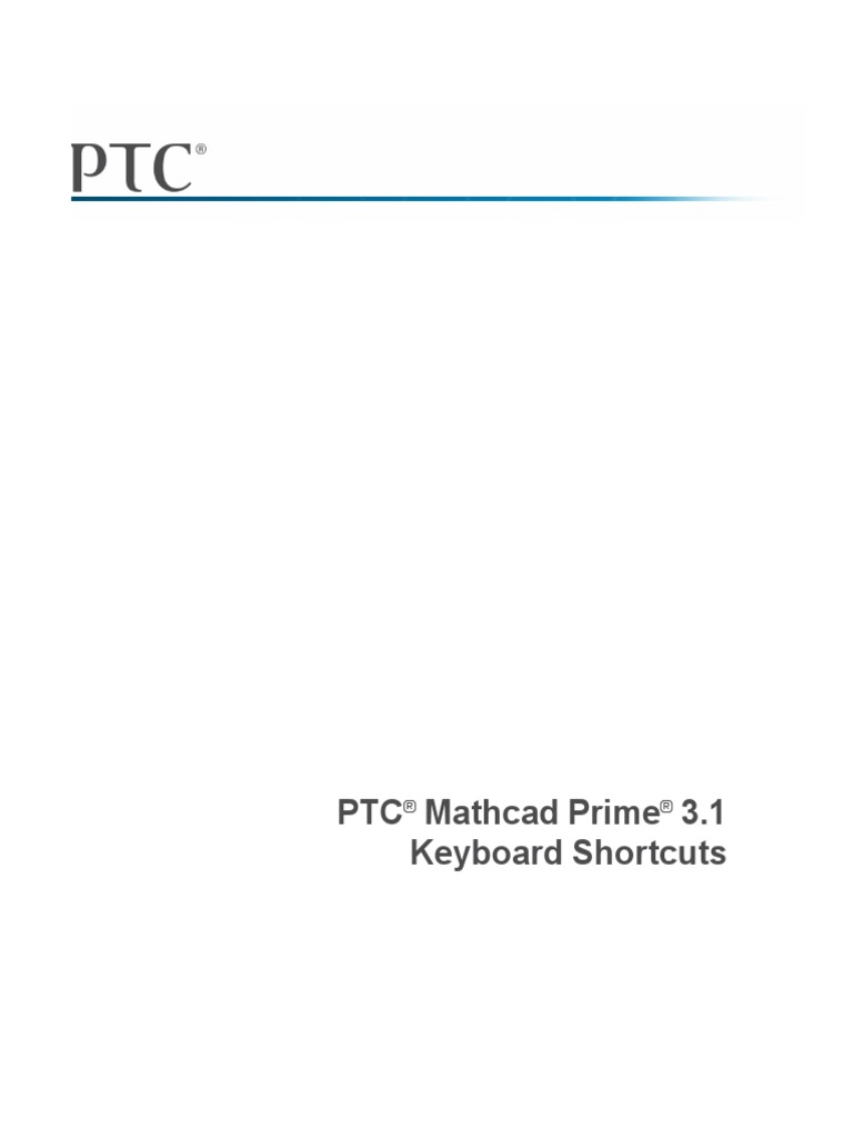 Mathcad Prime Keyboard Shortcuts-2017 | PDF