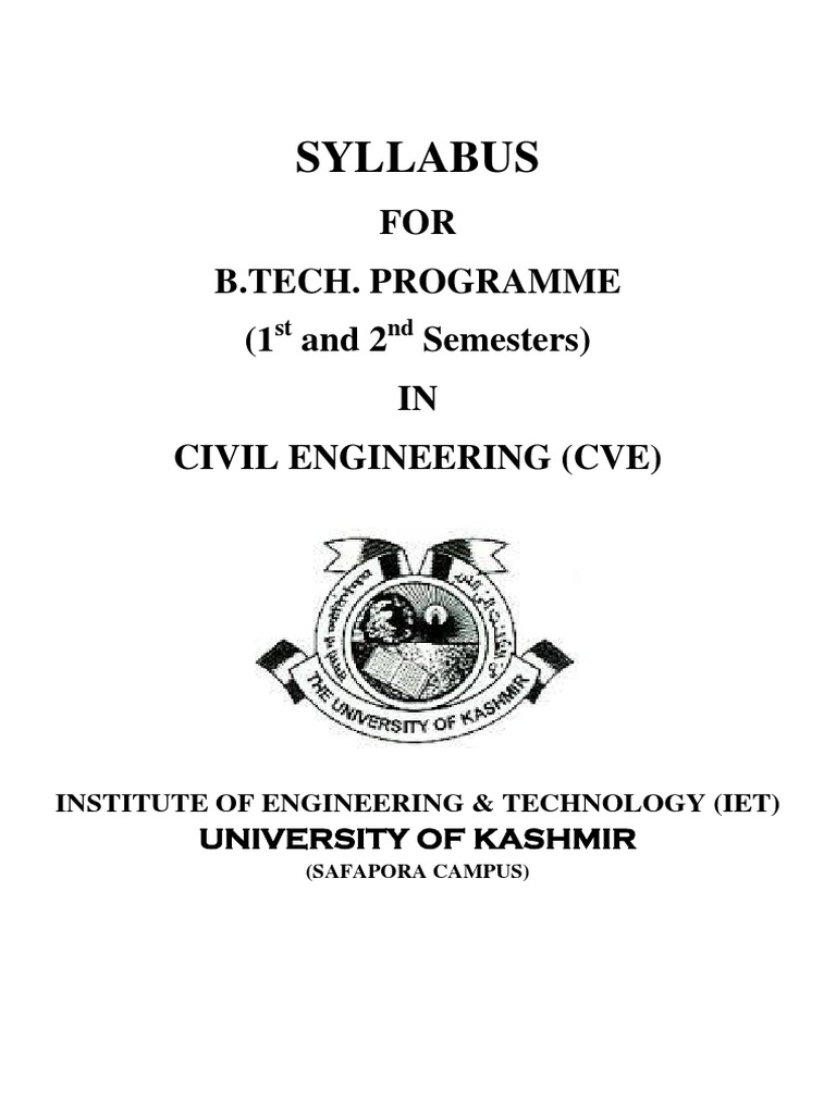 Syllabus B.Tech. 1styear CVE Revised PDF | PDF | Rotation Around A ...