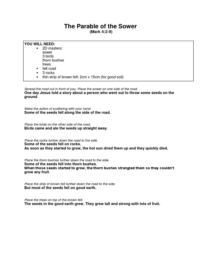 Interactive Parable of the Sower Activity | PDF | Home & Garden