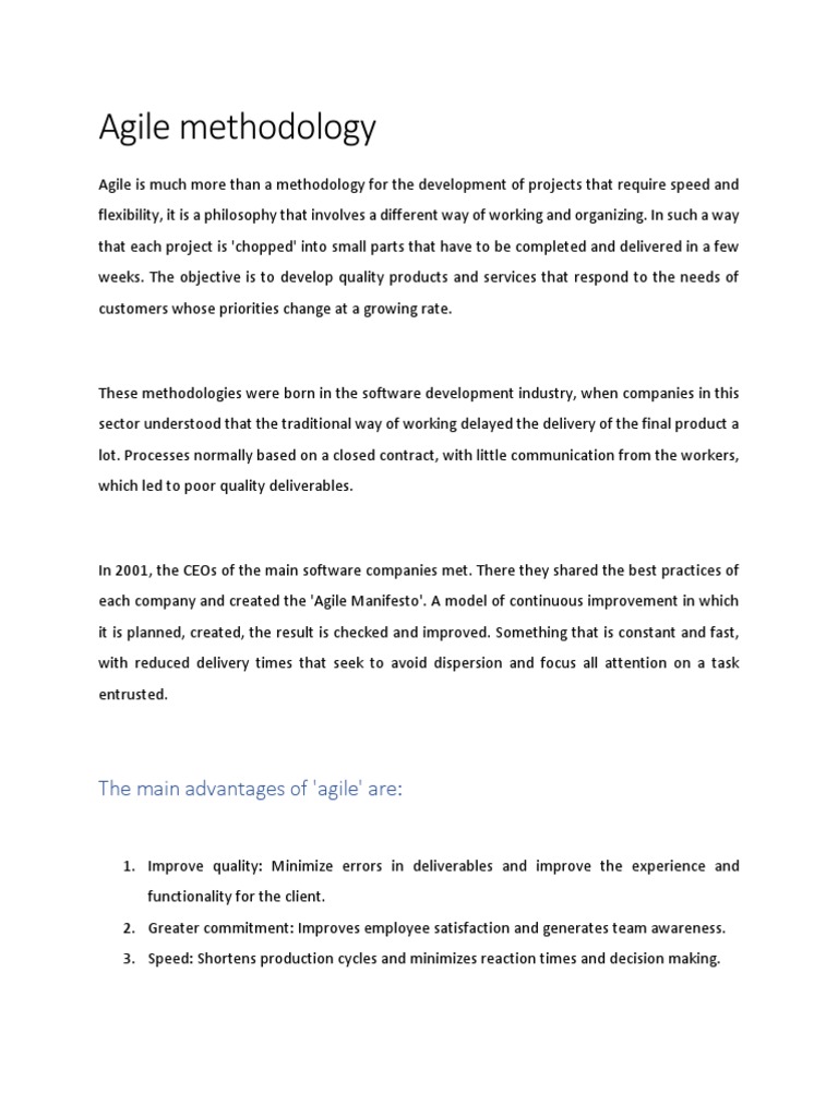 Agile Methodology | PDF | Agile Software Development | Software ...