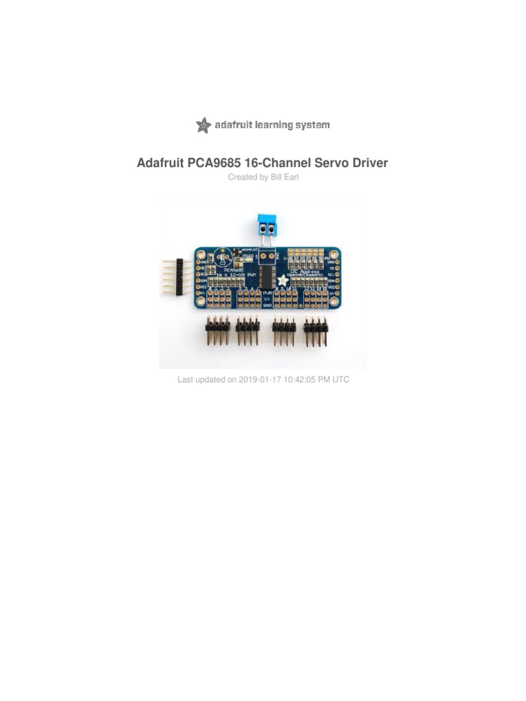 16 Channel PWM Servo Driver | PDF | Arduino | Servomechanism