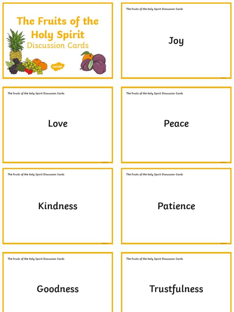 Fruits of the Holy Spirit Cards | PDF | Fruit Of The Holy Spirit