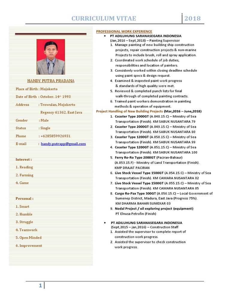 Cv-Handy Putra Pradana | PDF