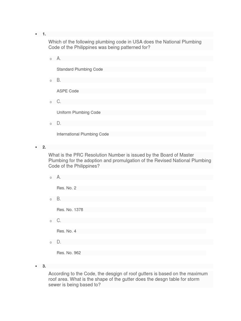 Quiz | PDF | Plumbing | Sanitary Sewer