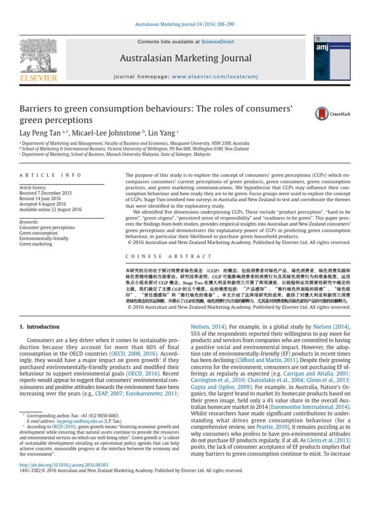 Barriers To Green Consumption | PDF | Behavior | Data Analysis
