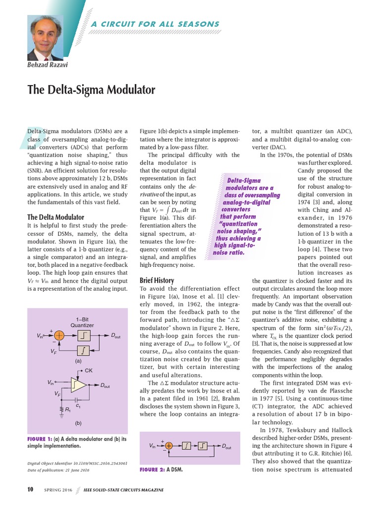 The Delta-Sigma Modulator: A Circuit For All Seasons | PDF | Analog To ...