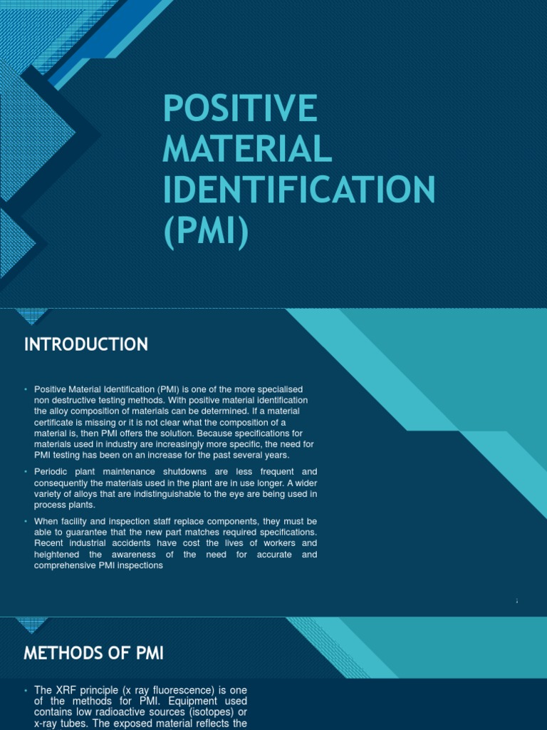 Positive Material Identification (Pmi) - Presentation | PDF | X Ray ...