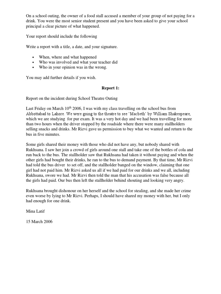 Report Writing Task | PDF