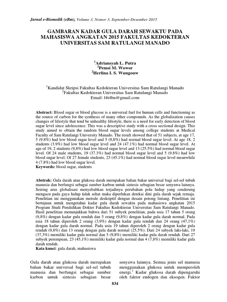 ID Gambaran Kadar Gula Darah Sewaktu Pada M PDF | PDF