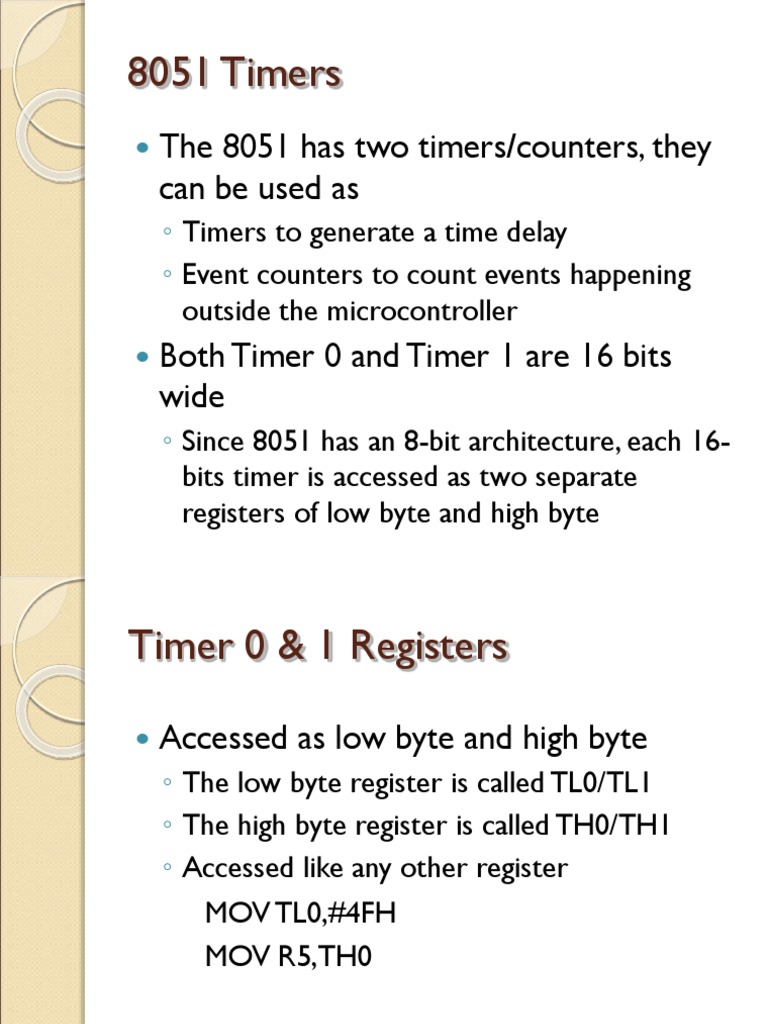 8051 Timer Counter | PDF | Areas Of Computer Science | Computer Hardware