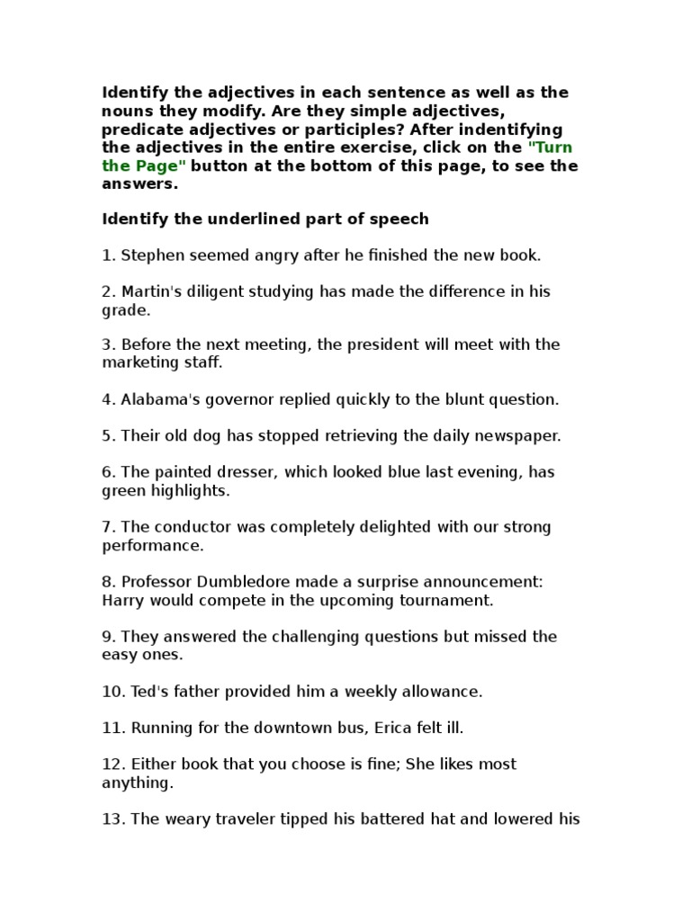 Adjectives Excercise | PDF | Language Arts & Discipline