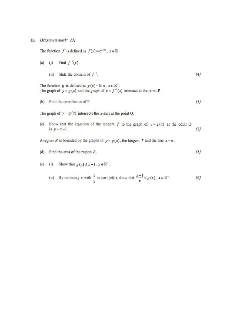 IB Math Calculus Past Paper | PDF