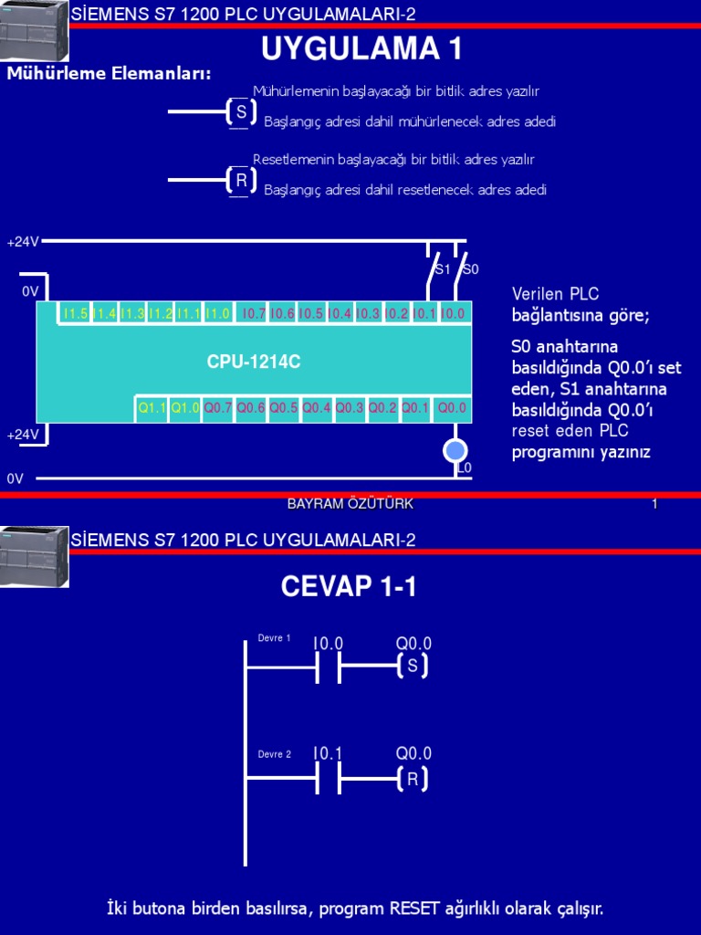 Sunu 5 S7 1200 Temel Komutlar 2 1 | PDF