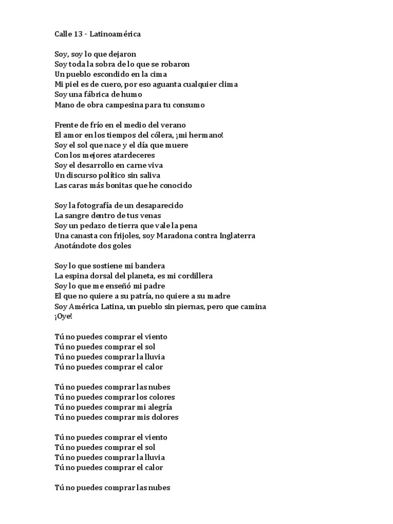 Calle 13 Latinoamérica | PDF | Naturaleza