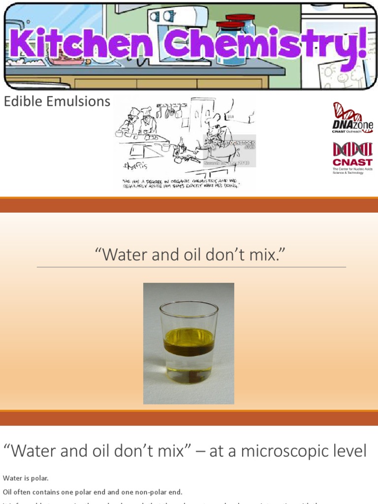 Kitchen Chemistry Powerpoint Presentation | PDF | Chemical Polarity | Oil