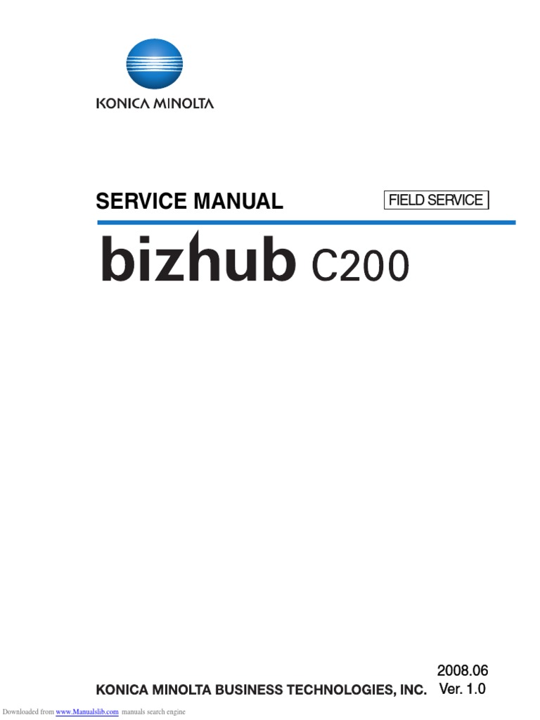 Bizhub c200 PDF | PDF | Electrical Connector | Ac Power Plugs And Sockets
