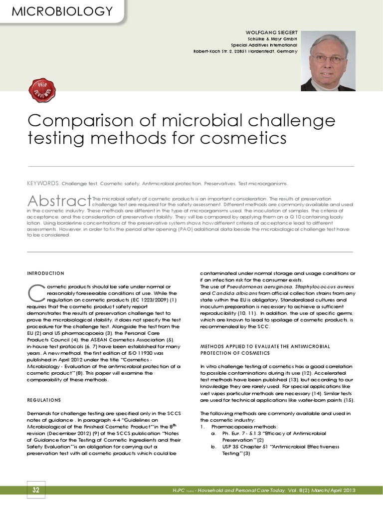 Comparison of Microbial Challenge Testing Methods For Cosmetics | PDF ...