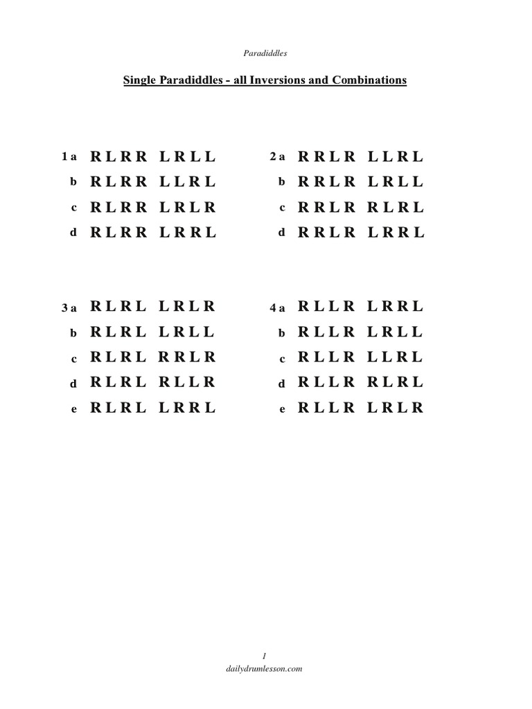 Comprehensive Guide to Paradiddle Rhythms: Single, Double, and Triple ...