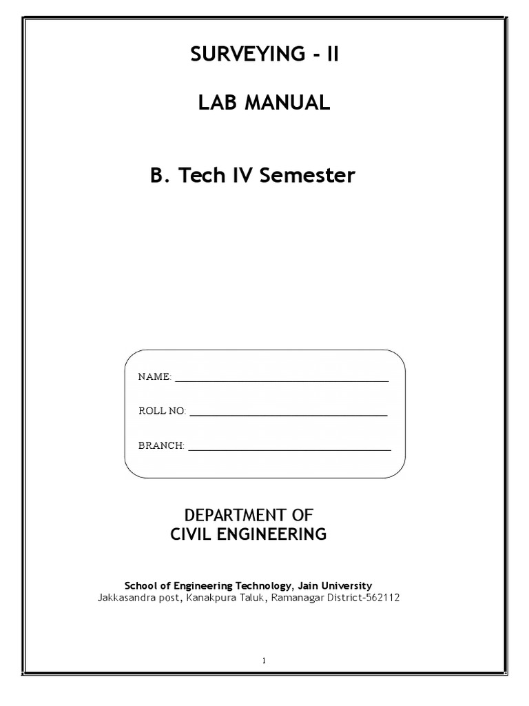 Surveying 2 Lab Manual Ju | PDF | Surveying | Scientific Observation