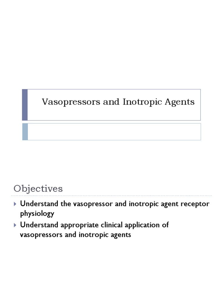 Vaso Pressors and Inotropes | PDF | Shock (Circulatory) | Vasodilation