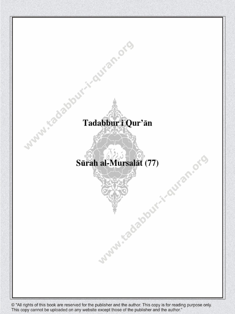 77 Surah Mursalat (Eng) | Download Free PDF | Surah | Quran
