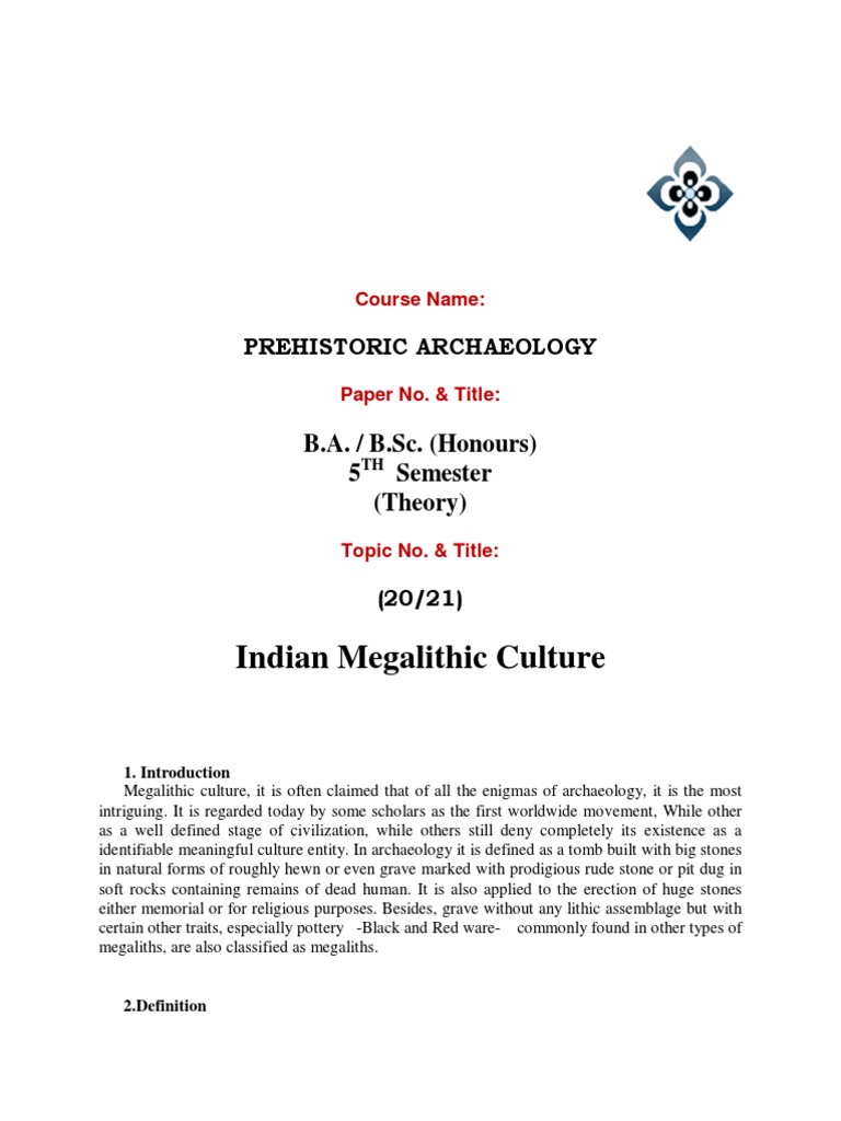 Indian Megalithic Culture | PDF | Archaeology