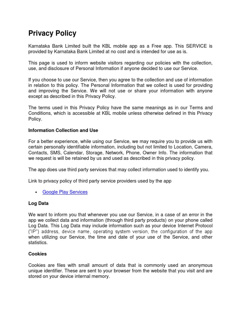 KTK Bank Privacy Policy | PDF | Http Cookie | Internet Privacy