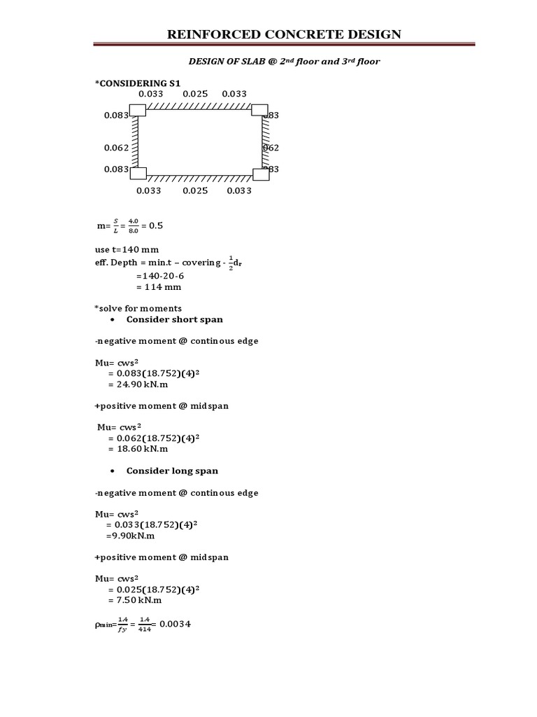 Design of Slab Reinforcement for a Two-Way Slab System with Short and ...