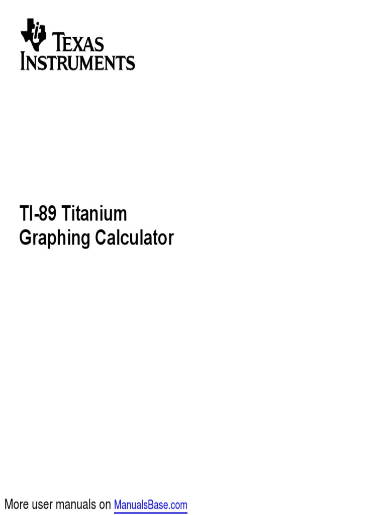 Titanium Ti-89 PDF | PDF | Menu (Computing) | Computer Keyboard