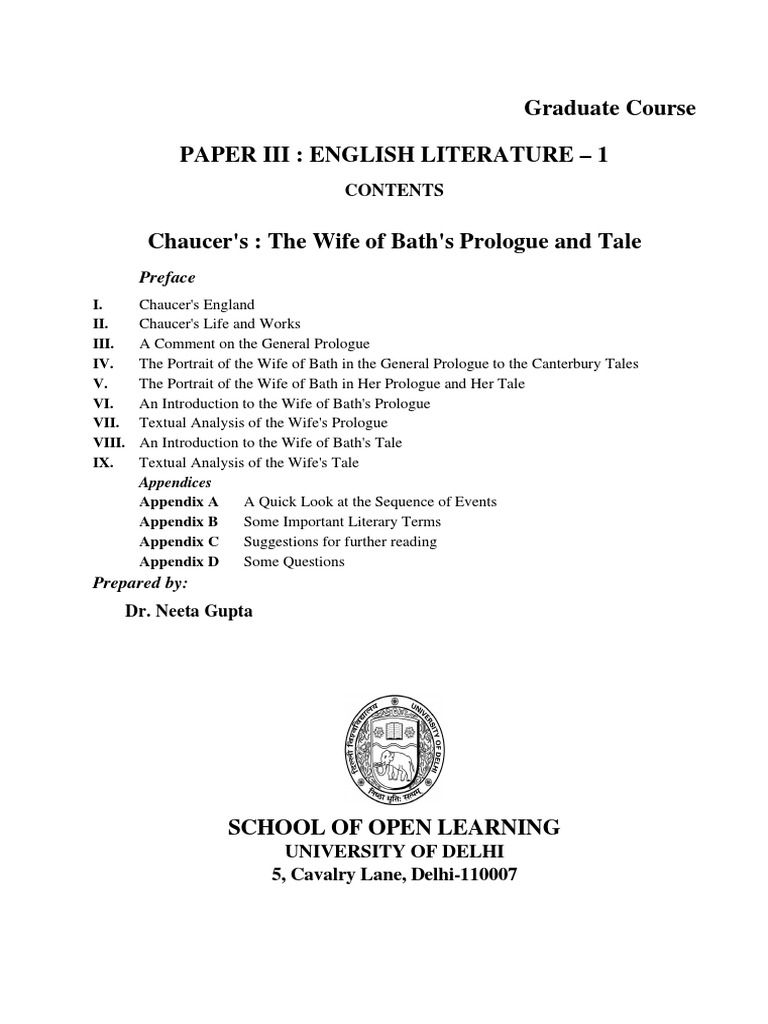 English Literature Part 2 | PDF | The Canterbury Tales | Geoffrey Chaucer