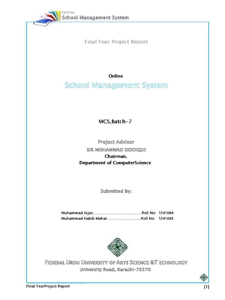 School Management System-MCS-2010 PDF | PDF | Feasibility Study ...