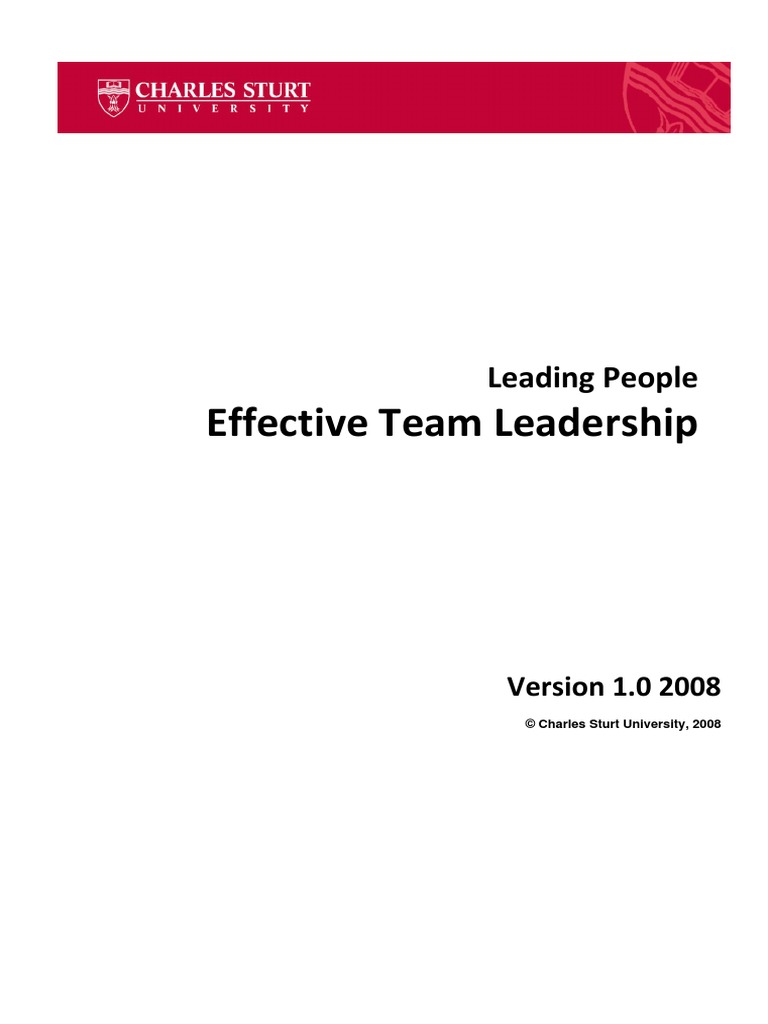 Effective Team Leadership 2008 PDF | PDF | Leadership | Motivation