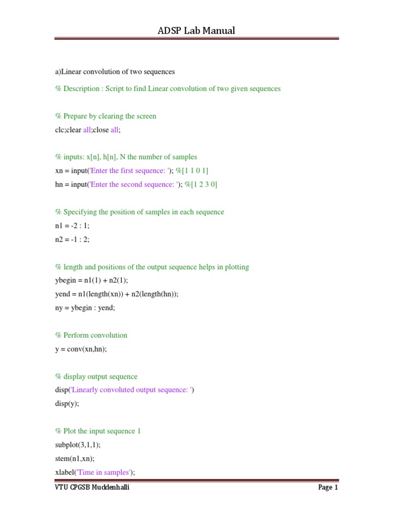 ADSP Lab Manual | PDF | Analog To Digital Converter | Signal Processing