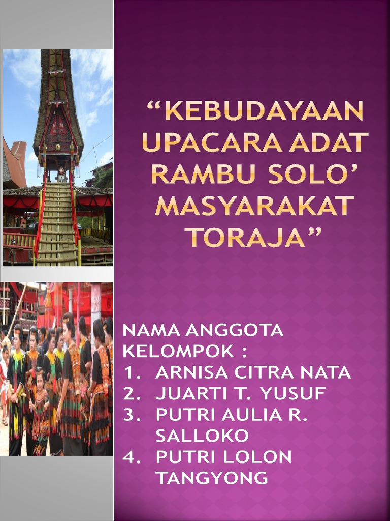 Upacara Rambu Solo' di Tana Toraja | PDF | Ilmu Sosial | Agama ...