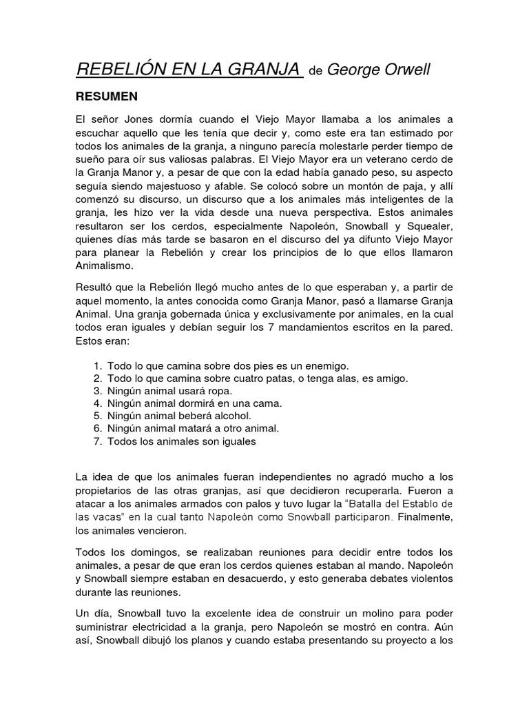 Rebelión En La Granja Pdf