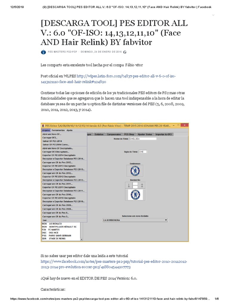 Pes Editor All v. - 6.0 - Of-Iso - 14,13,12,11,10 | PDF | Tecnología ...