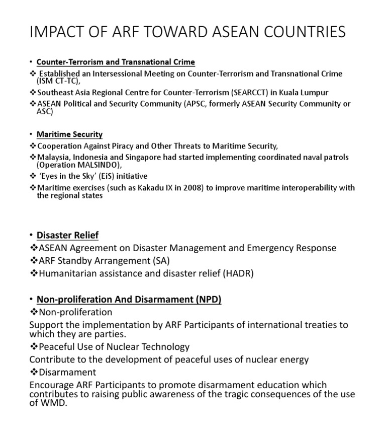 Impact of Arf Toward Asean Countries | PDF | Science & Mathematics