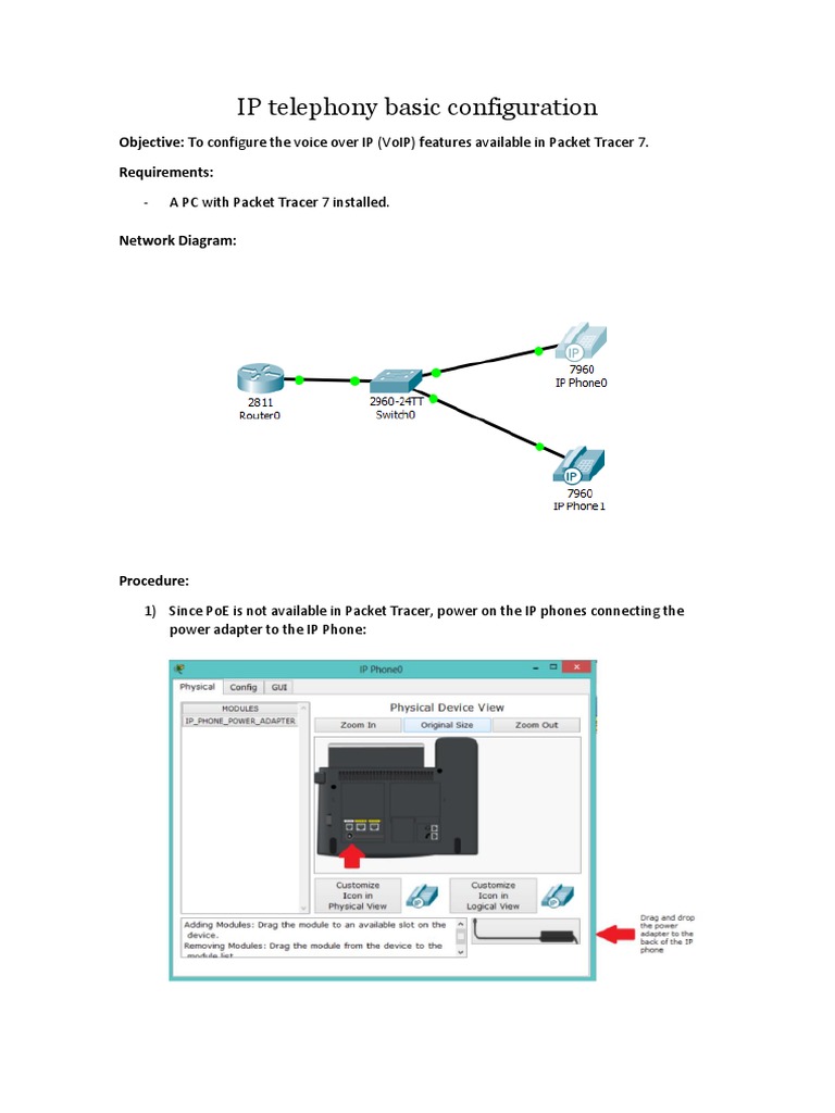 IP Telephony Basic Configuration | PDF | Router (Computing) | Network Switch